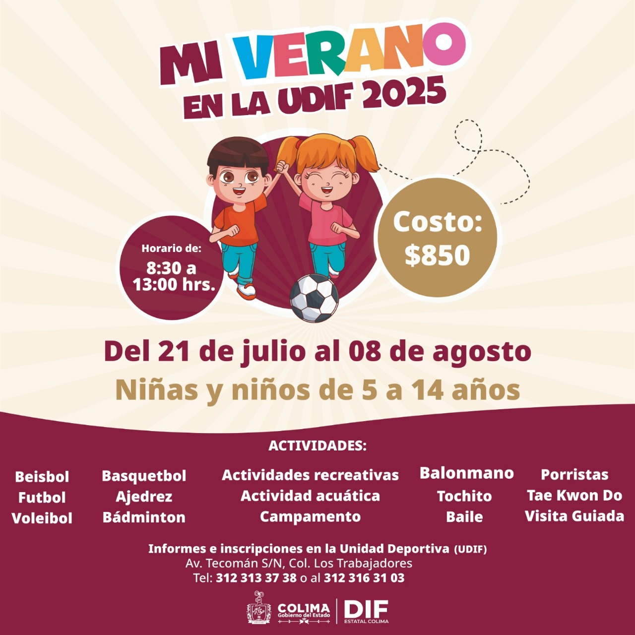 DIF Estatal Colima llama a participar en el curso ‘Mi Verano en la UDIF ...